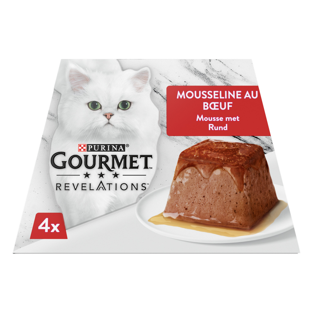 PURINA GOURMET™ REVELATIONS™ Mousseline au Bœuf nappée de sauce - 4 X ...