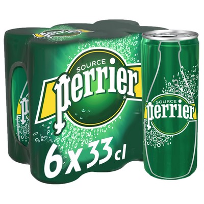 PERRIER eau minérale gazeuse 6x33cl, fraîcheur pétillante
